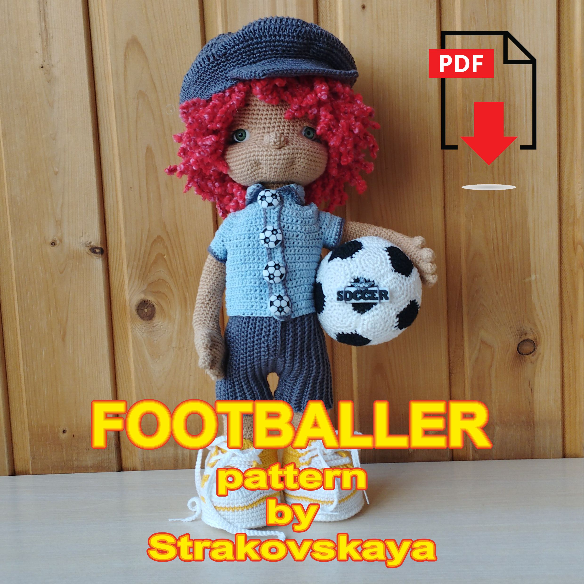 Crochet pattern Footballer doll amigurumi pattern tutorial P | Inspire ...