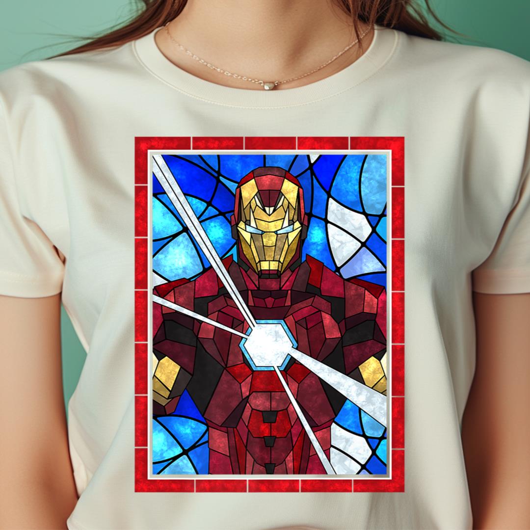 Marvel Iron Man Arc Reactor Beams Stained Glass Portrait PNG | Inspire ...