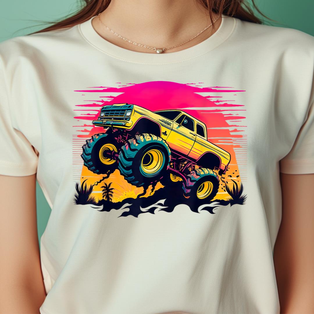 Monster Truck Retro Sunset Monster Trucks PNG, The Sesame St | Inspire ...
