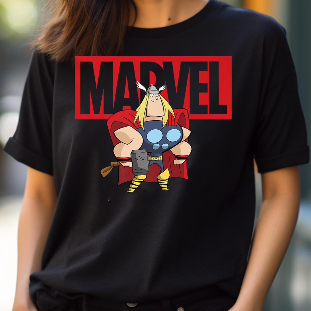 Marvel Thor Chibi Smiling Calm Stance Logo Outline Premium P | Inspire ...