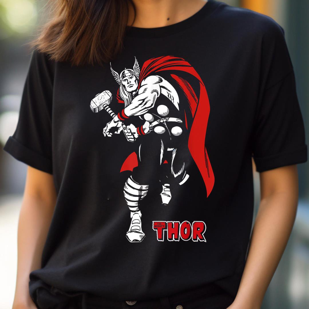 Marvel Thor Retro Hammer Swing Tonal Portrait PNG, Thor PNG, | Inspire ...