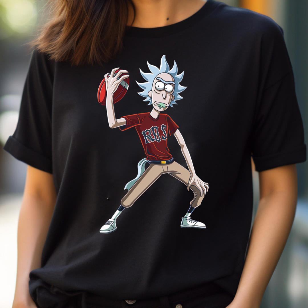Cartoon Batting Rick And Morty'S Red Sox Logo Duel PNG, Rick | Inspire ...