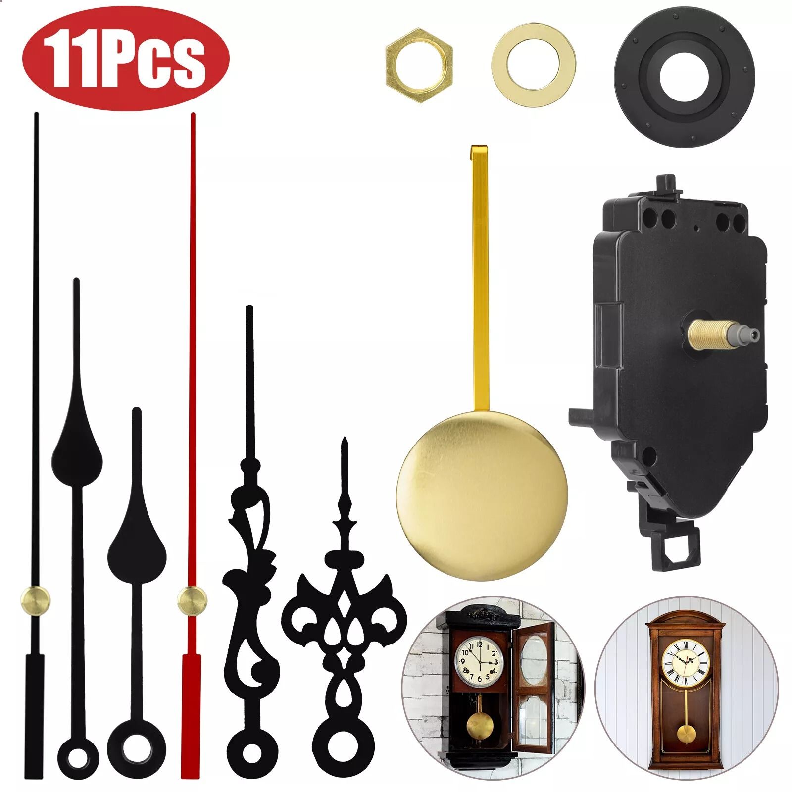 Pendulum Clock Movement Kit, Silent DIY Repair Mechanism | Inspire Uplift