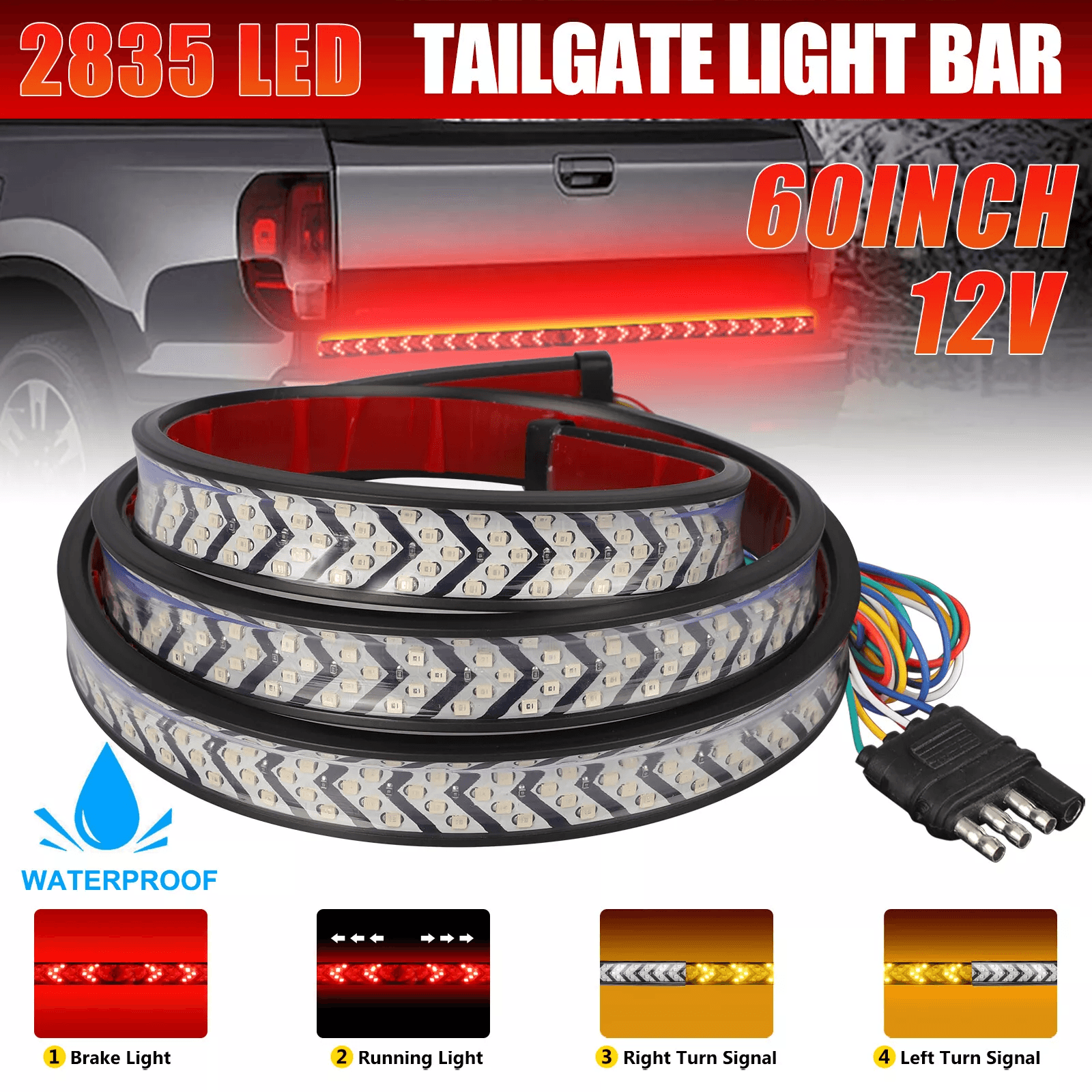 Truck Tailgate LED Light Bar Strip – 60 Inch | Inspire Uplift
