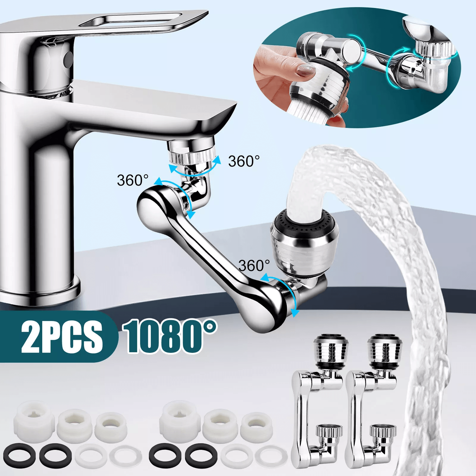 1080° Rotation Faucet Extender Aerator 2X | Inspire Uplift