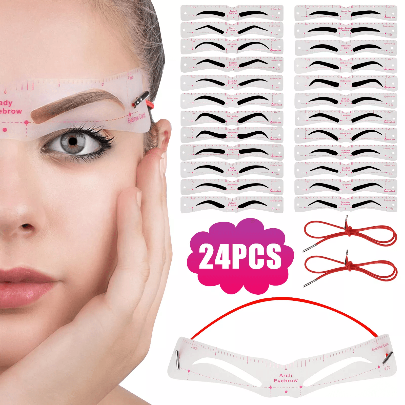 24PCS Eyebrow Stencil Kit for Shaping & Grooming | Inspire Uplift