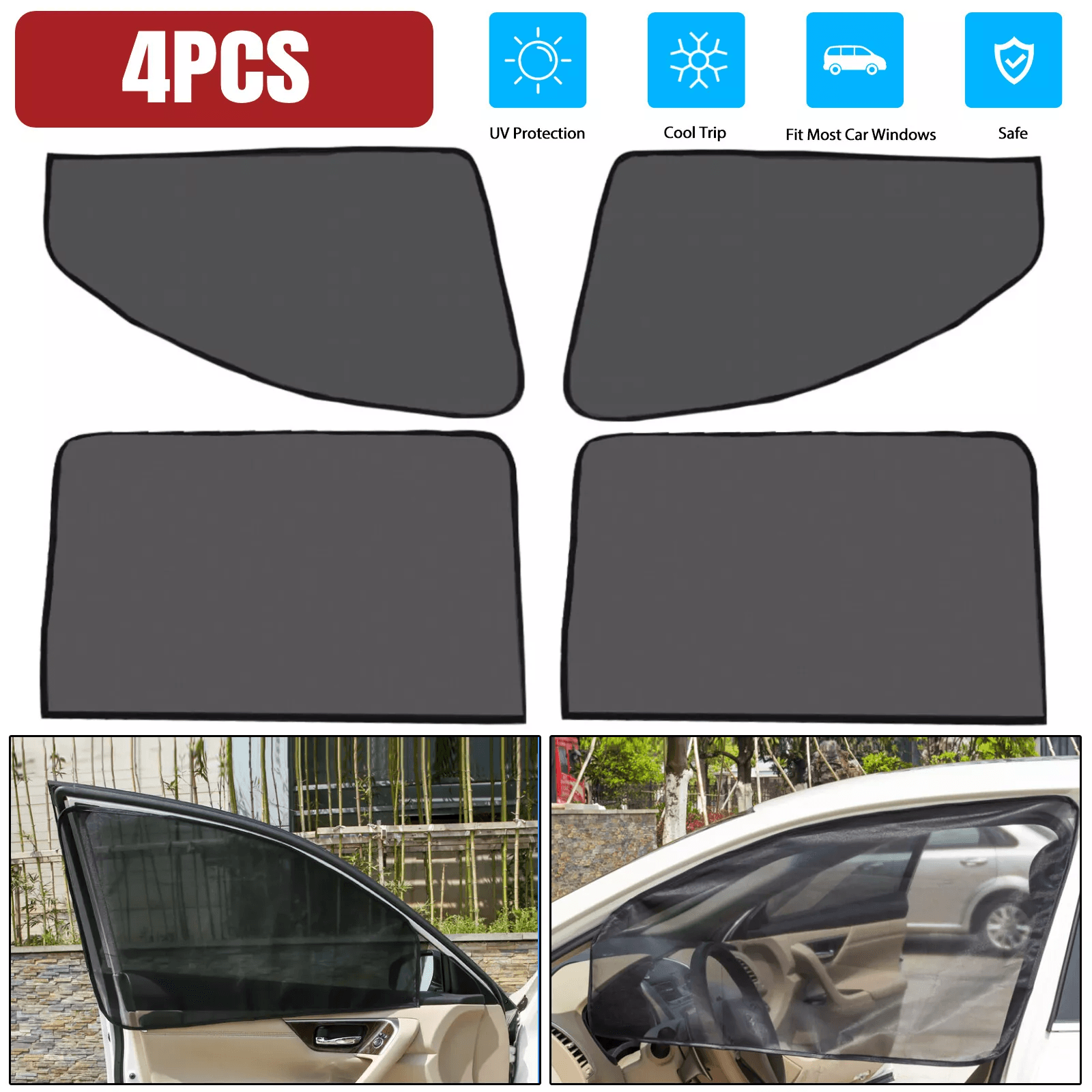 Car Side Window Sun Shade Visor Mesh 4PCS Set | Inspire Uplift