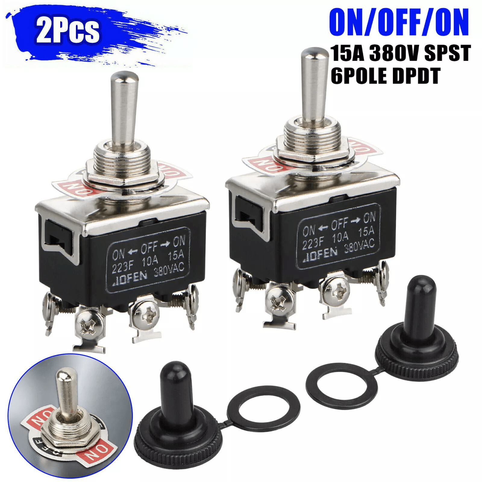 2X Heavy Duty Toggle Switch DPDT ON/OFF/ON 15A | Inspire Uplift