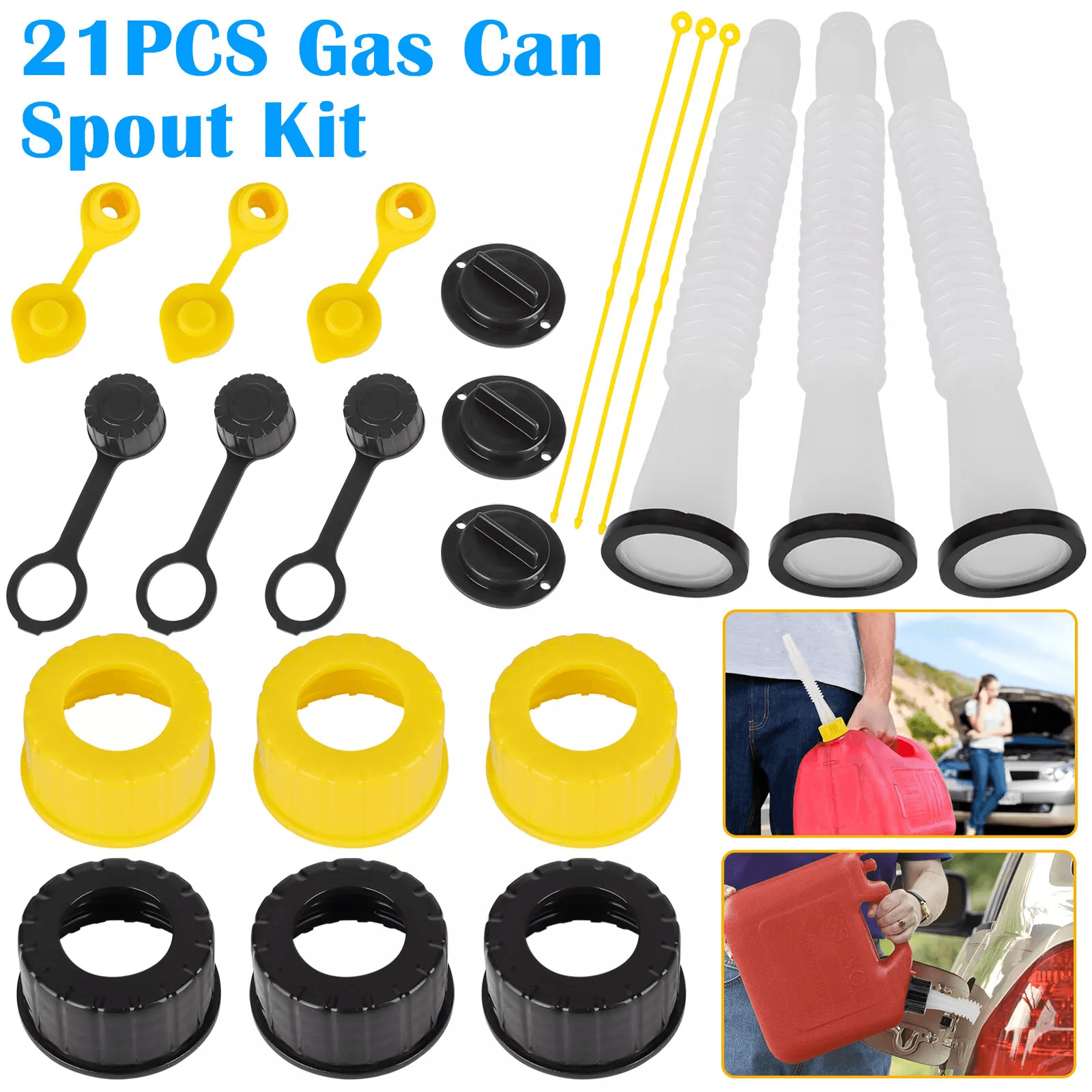 Gas Can Spout Nozzle Kit | Leakproof Vent Cap | Inspire Uplift