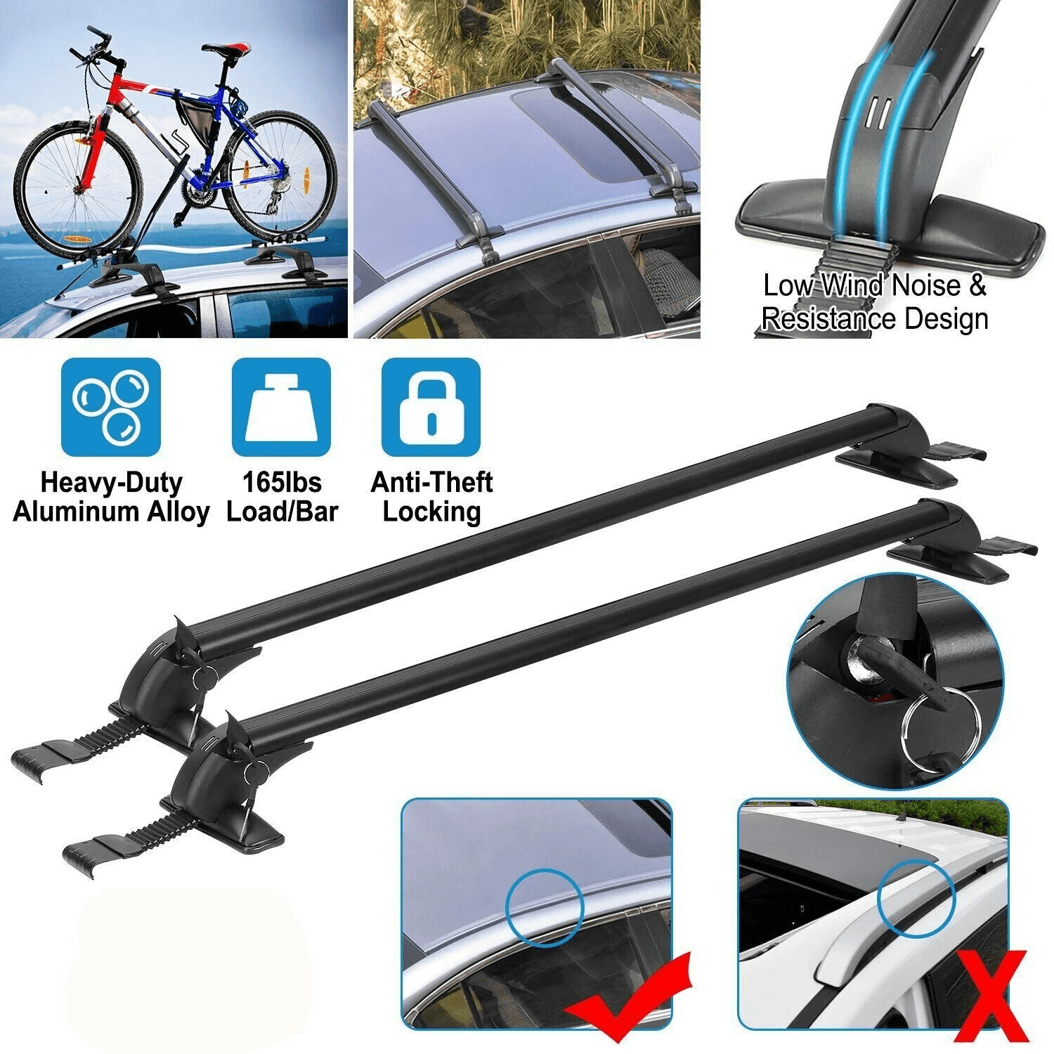 Universal Roof Rack Cross Bar w/ Lock | Inspire Uplift