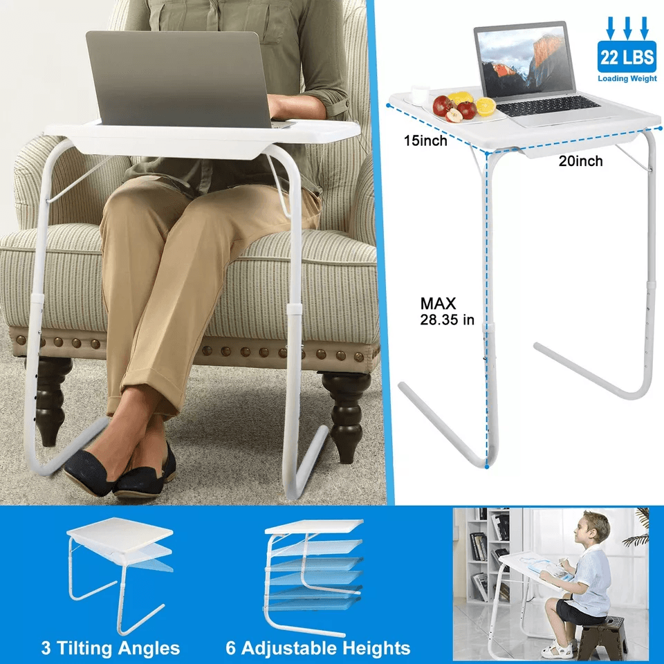 Adjustable Portable Folding Table Desk Tray | Inspire Uplift