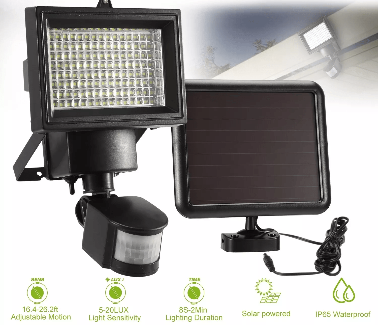 Solar Powered Motion Sensor Flood Light | Inspire Uplift