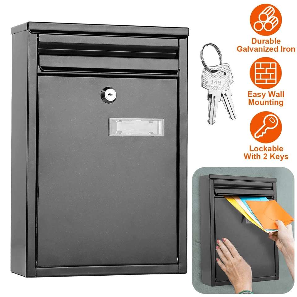 Lockable Metal Wall Mount Mailbox – 2 Keys | Inspire Uplift