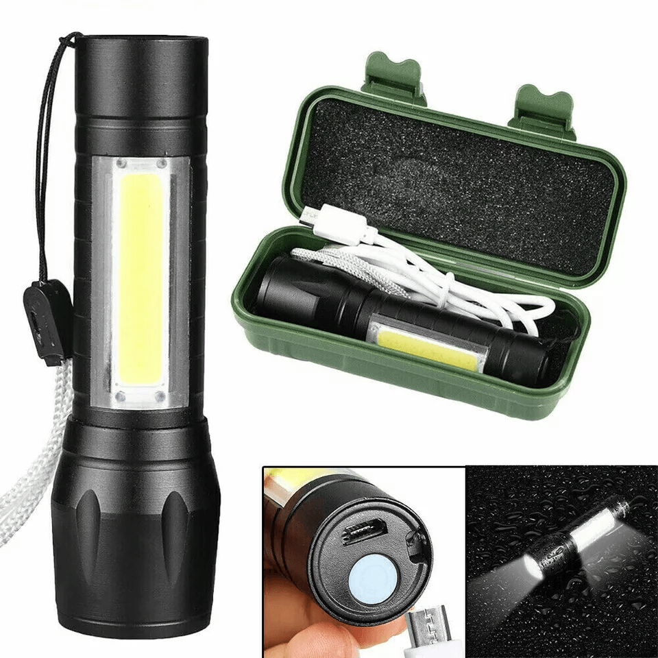 Mini COB LED Tactical Flashlight, USB Rechargeable | Inspire Uplift