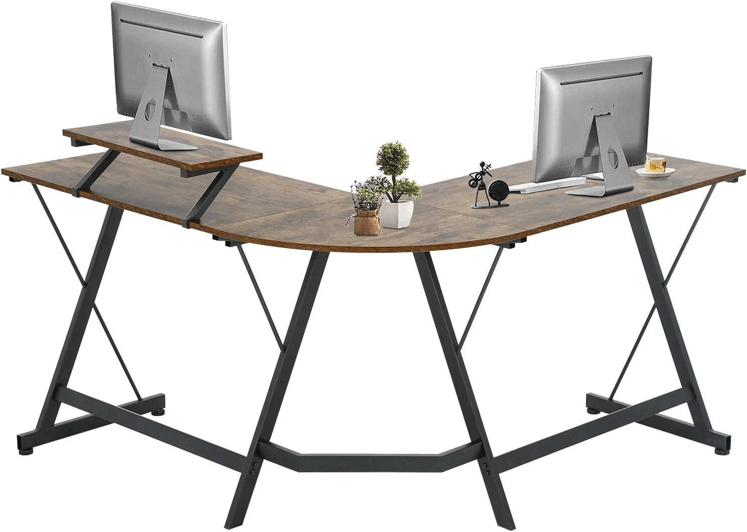 51" L-Shaped Computer Desk with Monitor Stand | Inspire Uplift