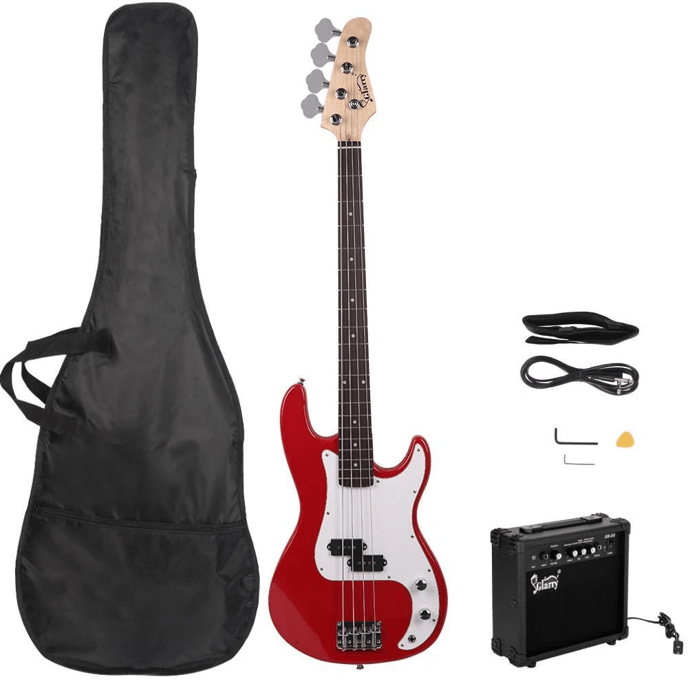 Glarry GP Electric Bass Guitar + 20W Amp – Red | Inspire Uplift