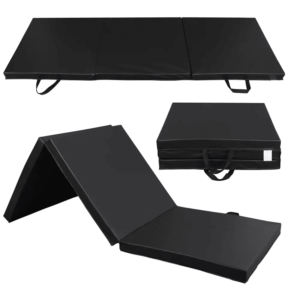 6'x2'x2" Tri-Fold Gym Exercise Yoga Mat Black | Inspire Uplift