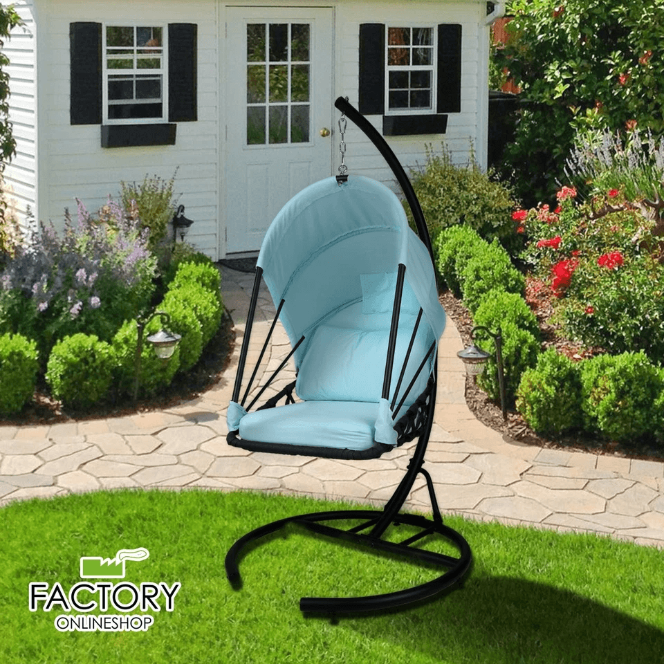Foldable Hanging Egg Chair with Stand & Canopy | Inspire Uplift