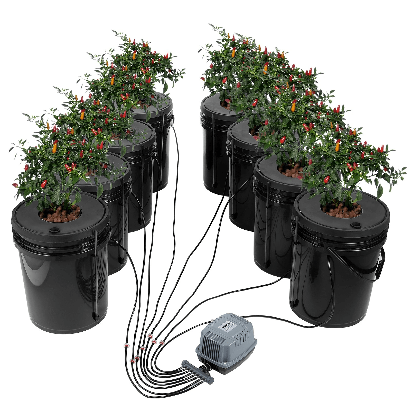 5 Gallon DWC Hydroponic System – 8 Bucket Kit | Inspire Uplift