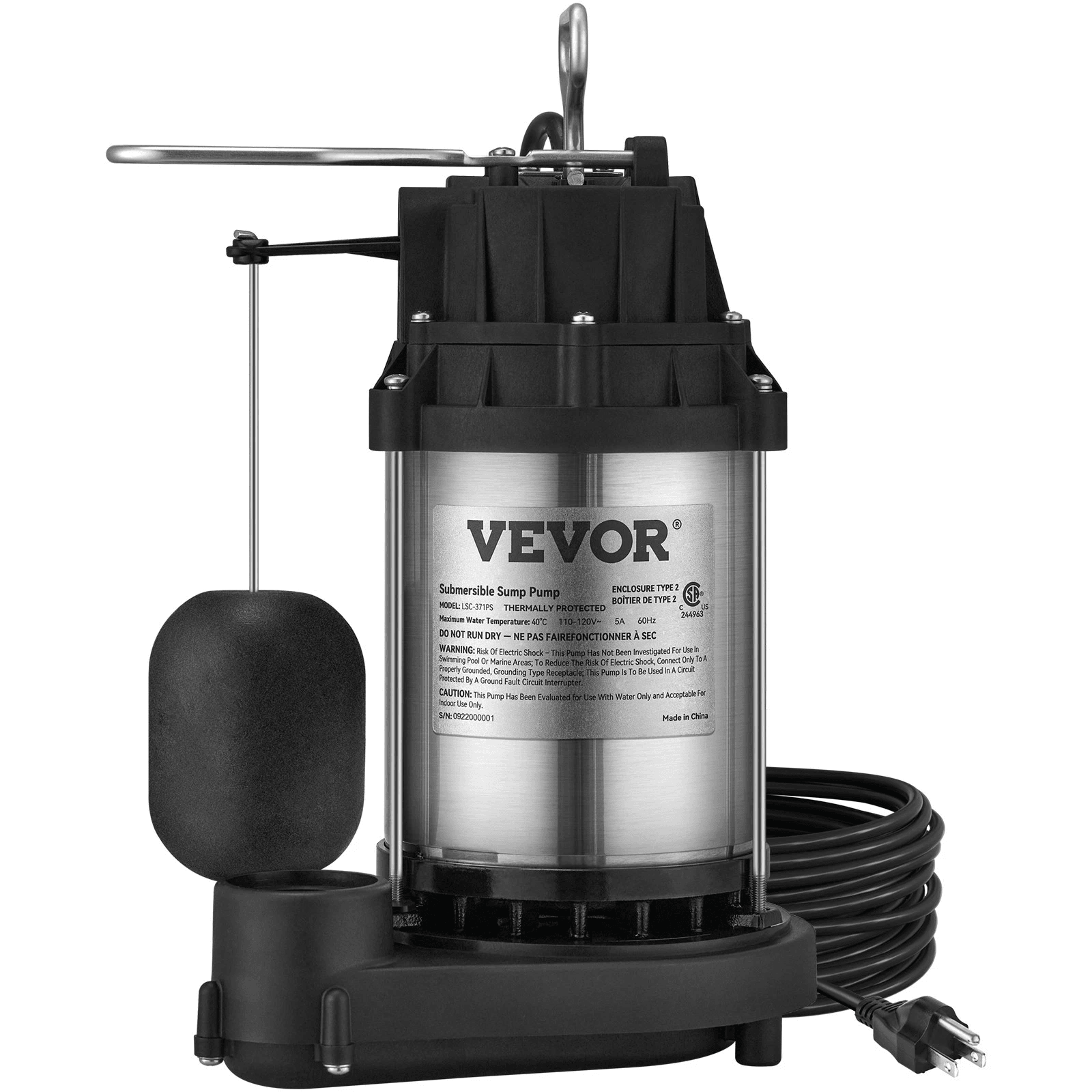 VEVOR 1/2 HP Submersible Sump Pump 4320GPH | Inspire Uplift