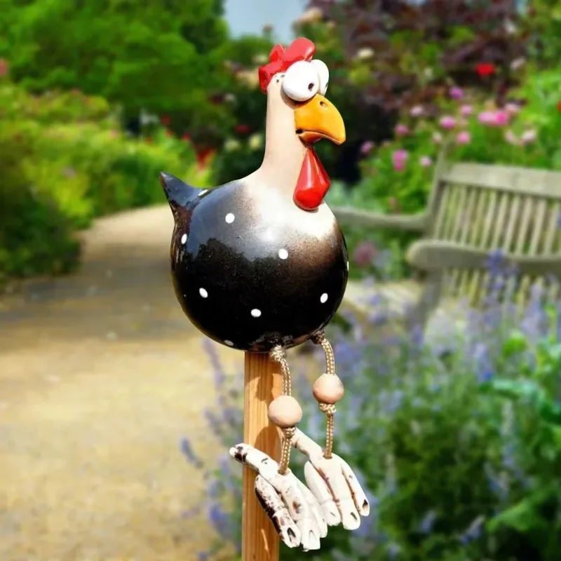 Funny Big Eyed Chicken Statue, Garden Hen Sculpture Decor | Inspire Uplift