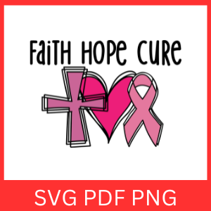 breast cancer svg, faith hope cure SVG, faith svg, hope svg, | Inspire ...