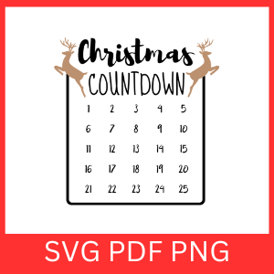 Christmas Countdown Svg, Advent Calendar Svg, 25 Days of Chr | Inspire ...