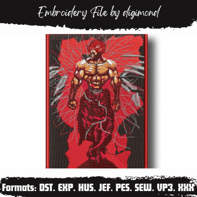 Hanma Yujiro Embroidery Anime Embroidery Design Anime design | Inspire ...