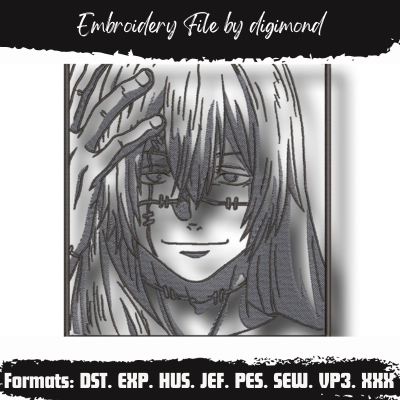 Mahito Embroidery Design File / Jujutsu Kaisen Anime Embroid | Inspire ...