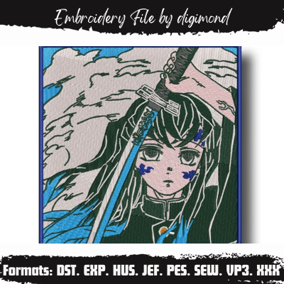 Kimetsu Sword Panel embroidery design Anime Embroidery Desi | Inspire ...