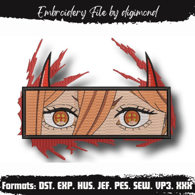 Power eyes embroidery design, Chainsaw man embroidery, Embro | Inspire ...