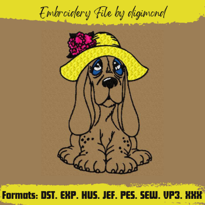 Dog Embroidery Design- Machine Embroidery design Style Down | Inspire ...