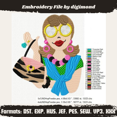 lady Embroidery Design- Machine Embroidery design Style Down | Inspire ...