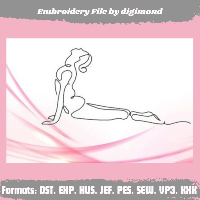 Fitness-One-Line-Woman- Wall Art Embroidery Design- Machine | Inspire ...