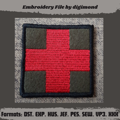 Medical Cross Red Symbol Embroidery Design- Machine Embroide | Inspire ...