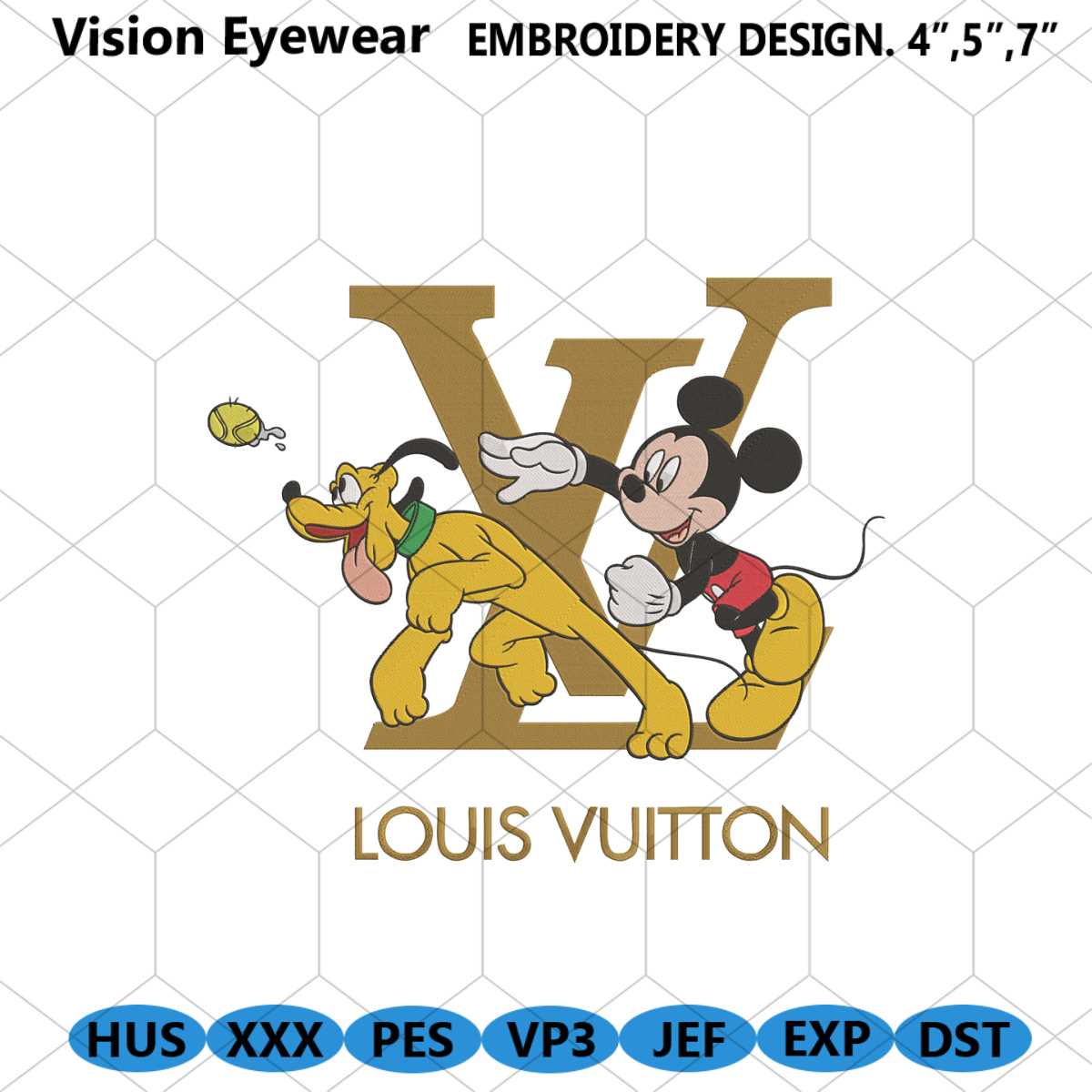 Mickey Play With Mickey LV Logo Embroidery Design File - Inspire Uplift