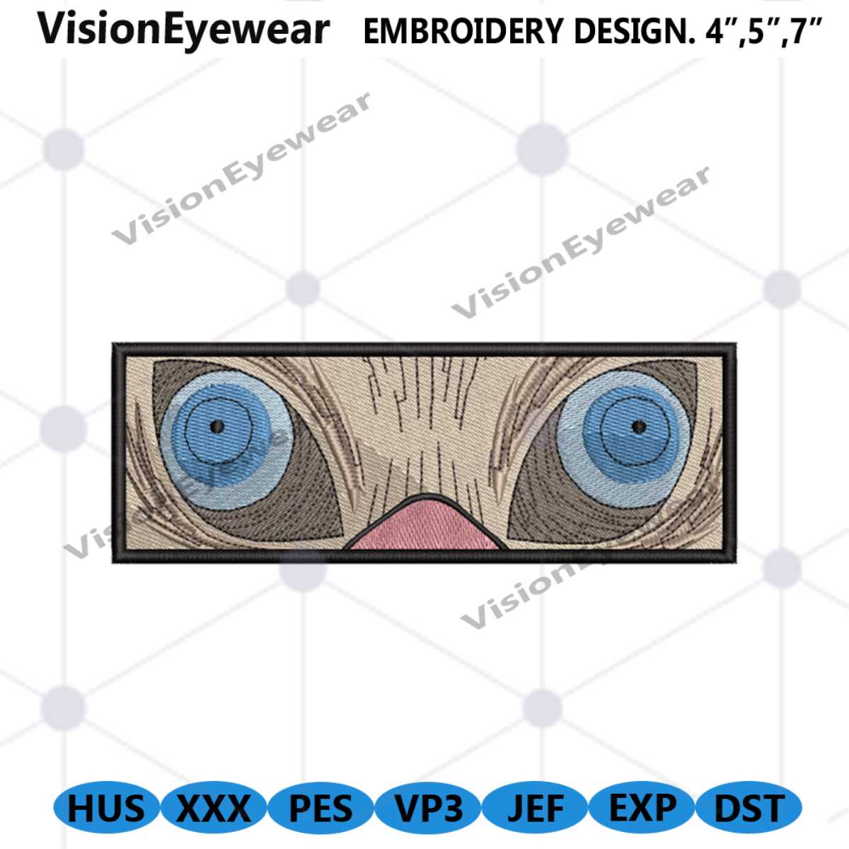 Inosuke Eyes Embroidery Design File Anime Demon Slayer | Inspire Uplift