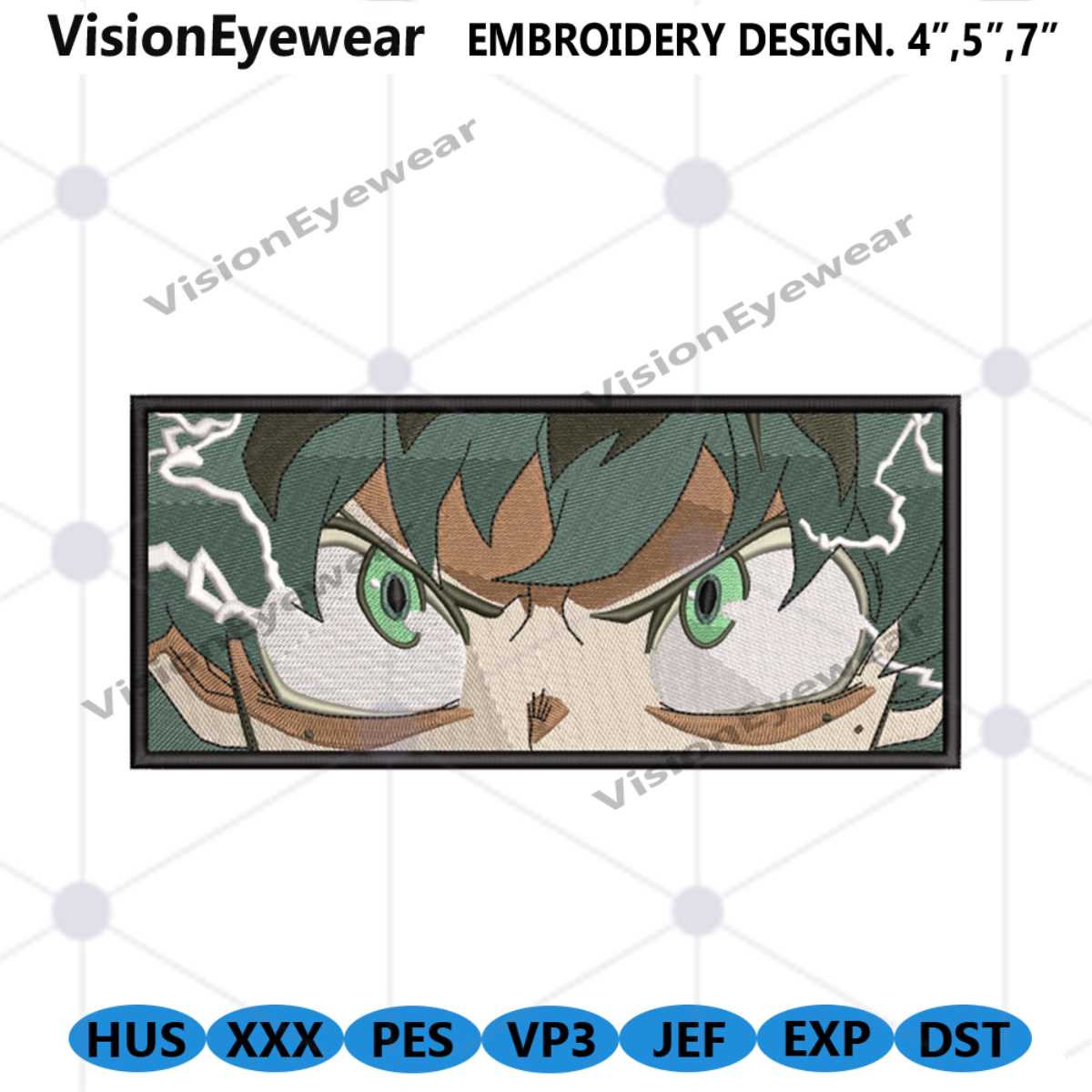 Deku Eyes Embroidery Design Anime My Hero Academia File | Inspire Uplift