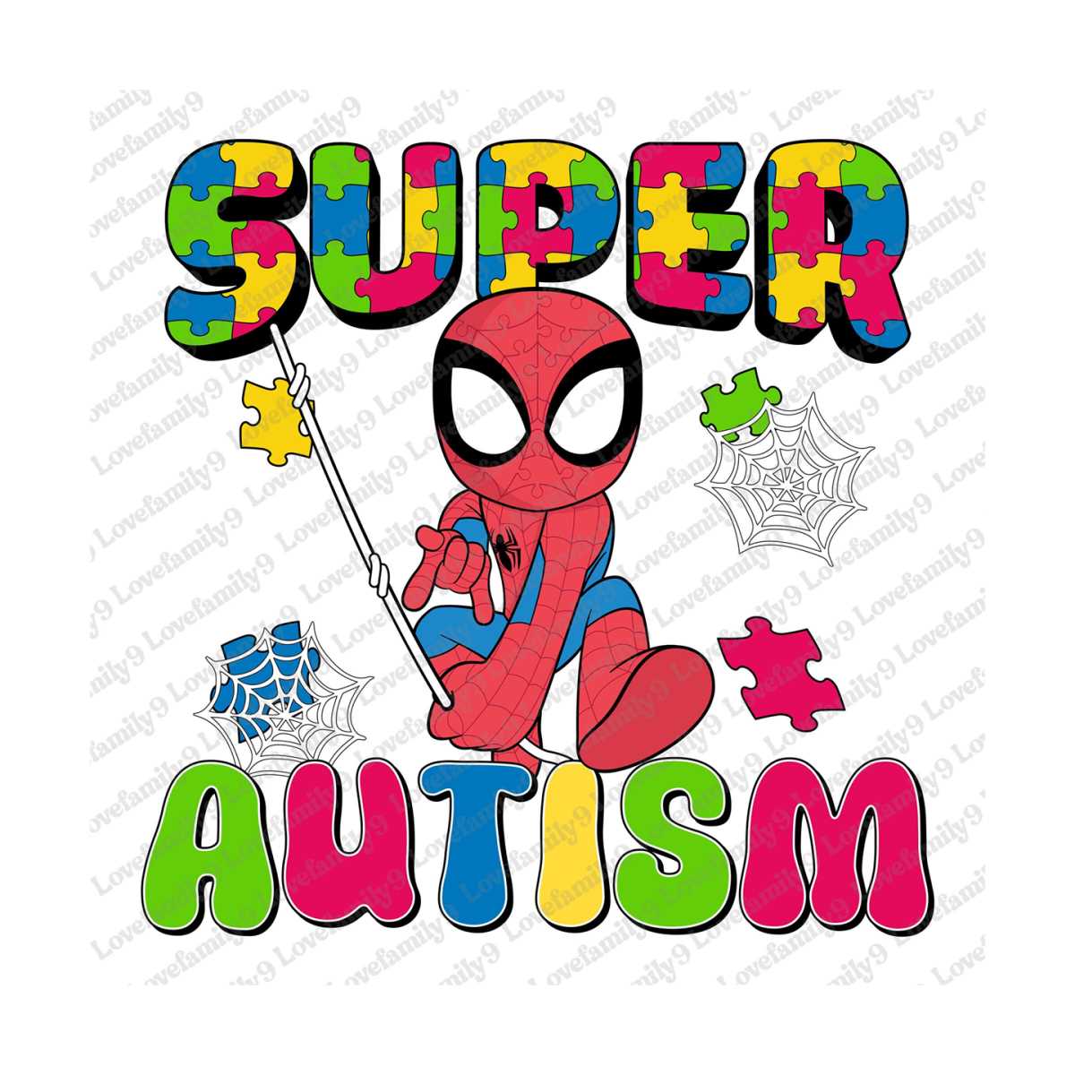 Super Autism Puzzle Spider Man Digital File Png | Inspire Uplift