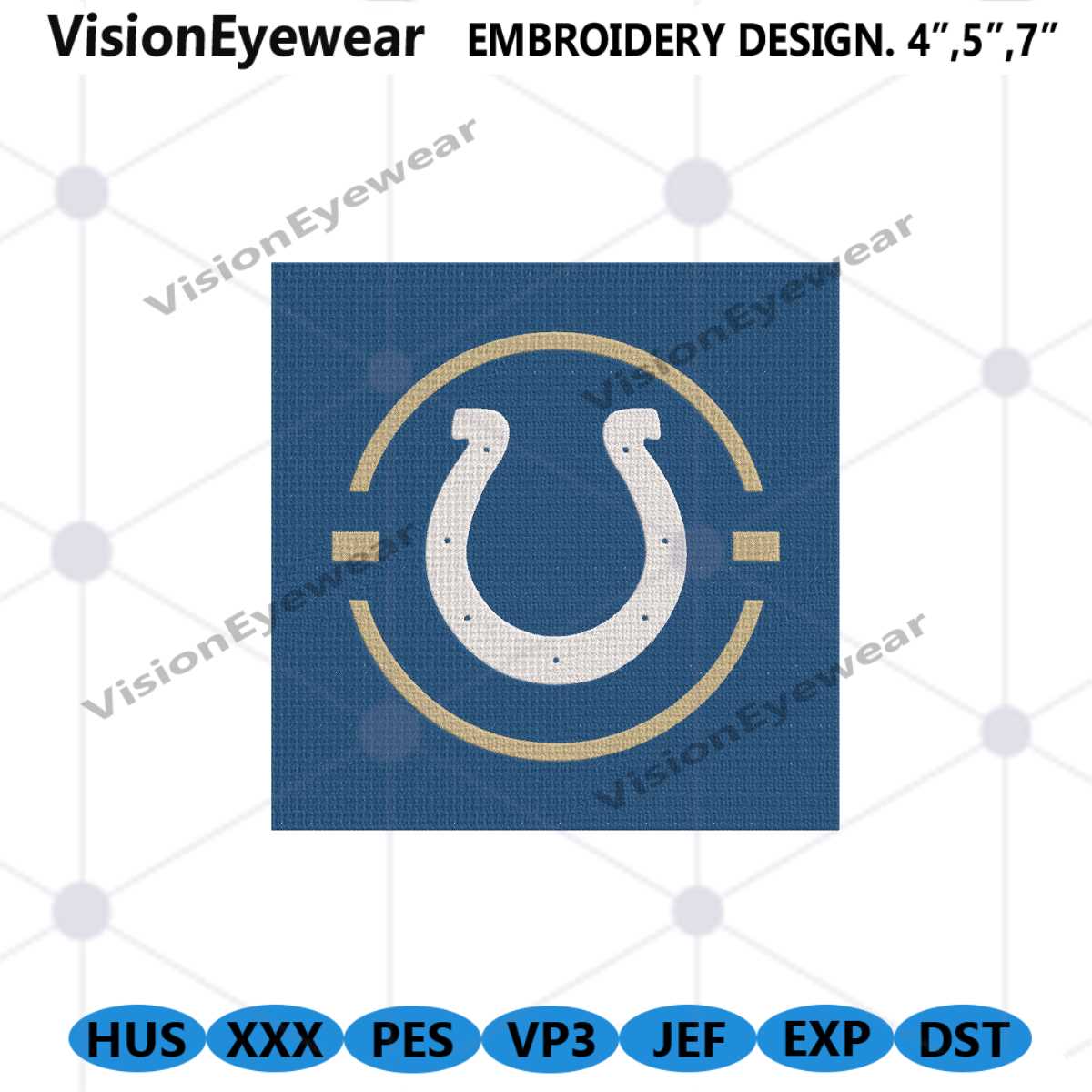 Indianapolis Colts Symbol Logo Machine Embroidery | Inspire Uplift