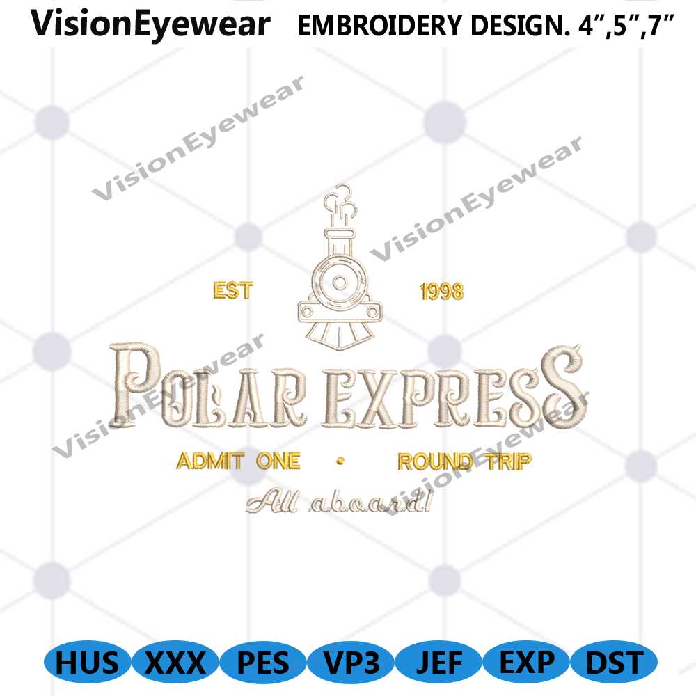 Polar Express All Aboard Embroidery File Design, Polar Expre | Inspire ...