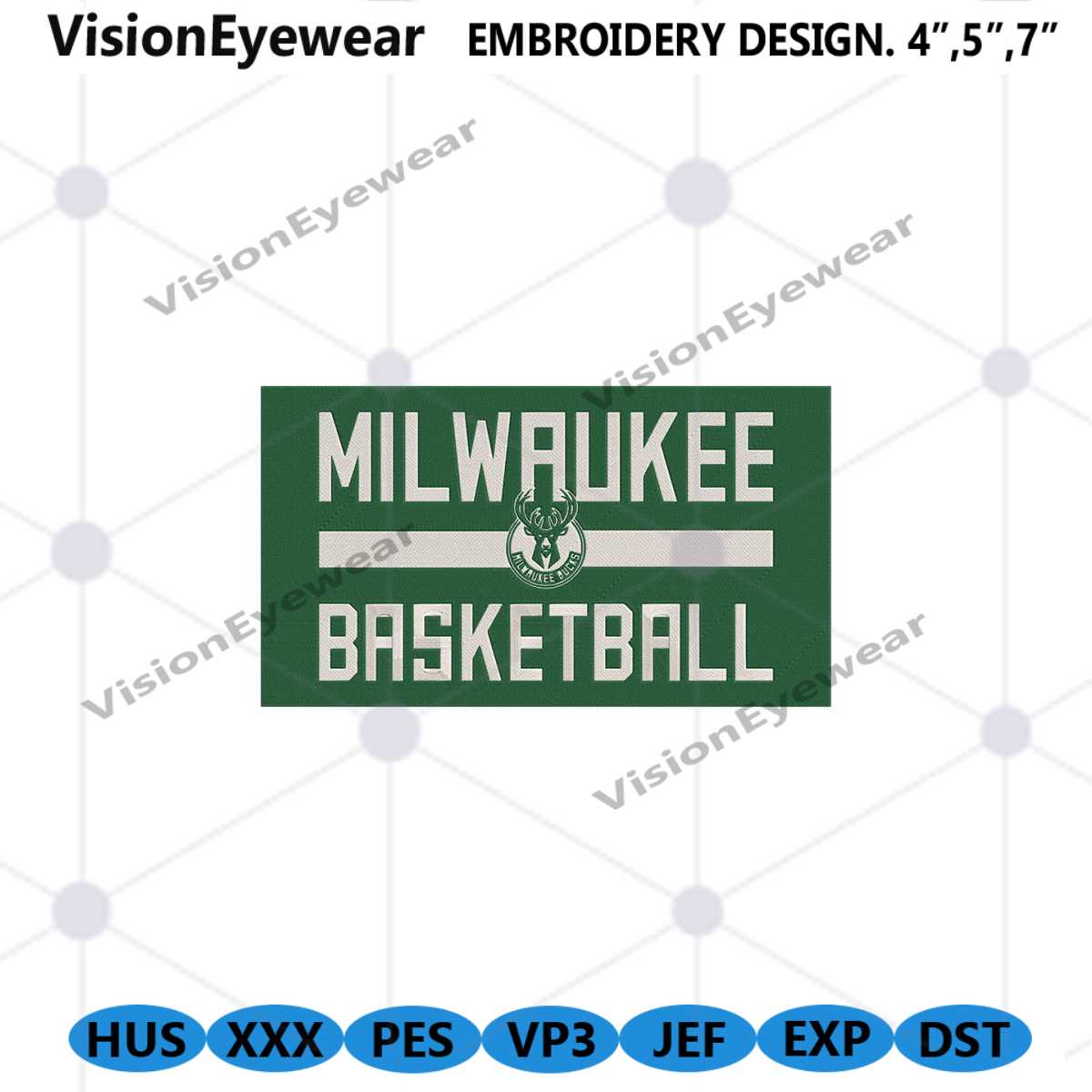 Milwaukee Bucks Basketball Wordmark Logo Embroidery Files, M | Inspire ...