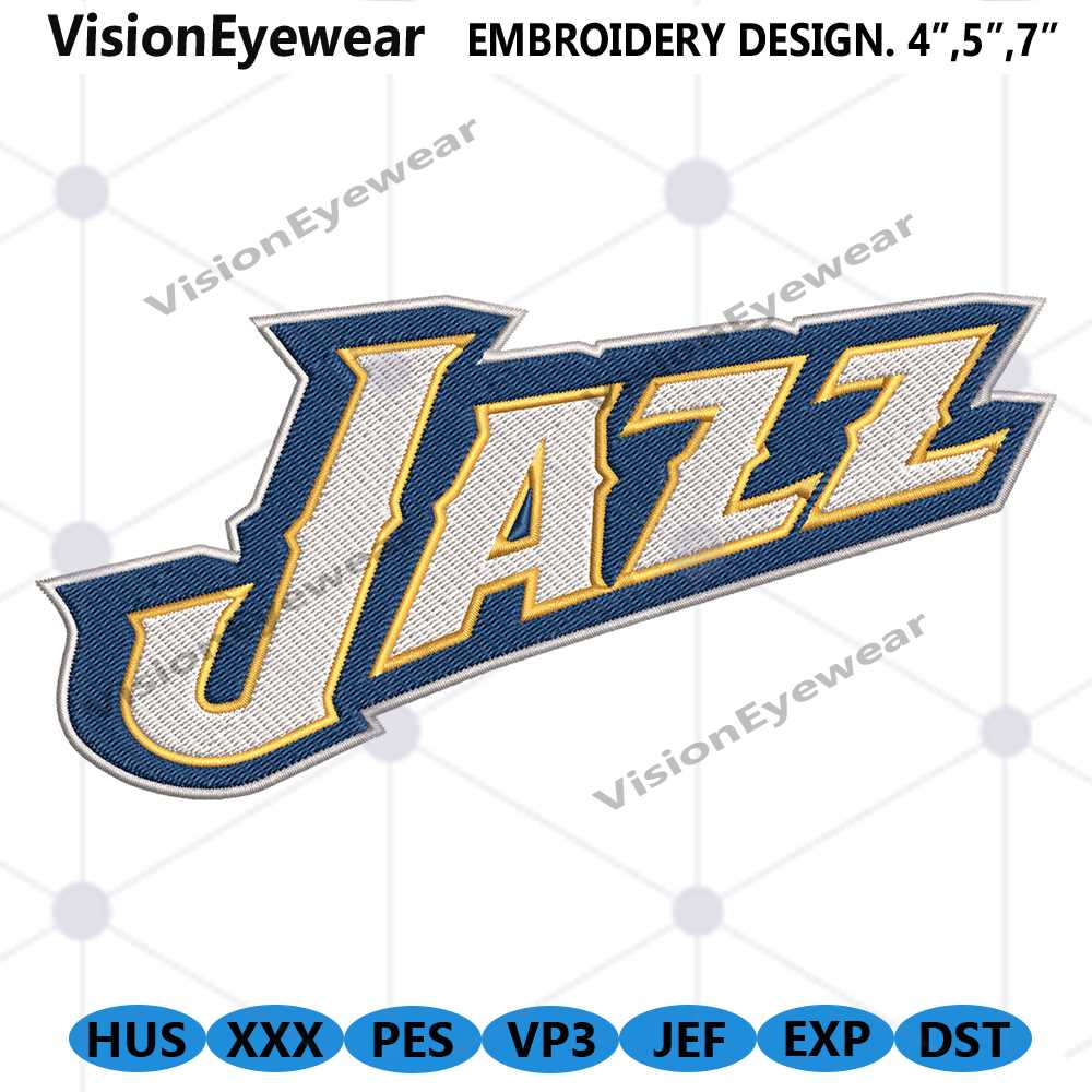 Utah Jazz Wordmark Logo Embroidery Instant Files, Utah Jazz | Inspire ...