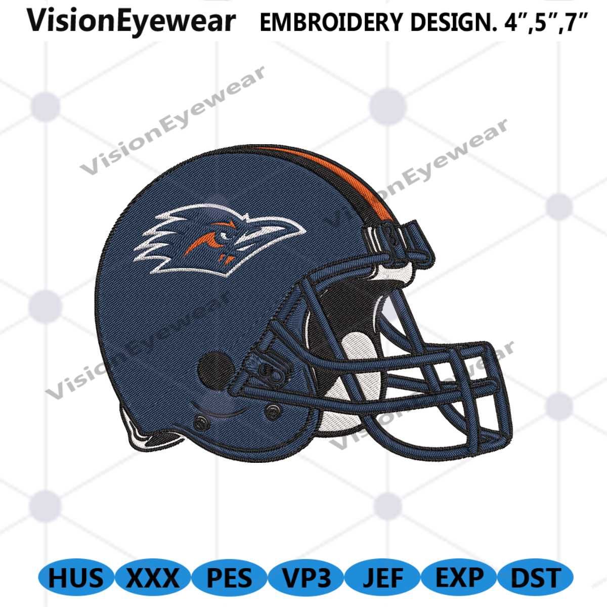 UTSA Roadrunners Helmet Machine Embroidery Digitizing | Inspire Uplift