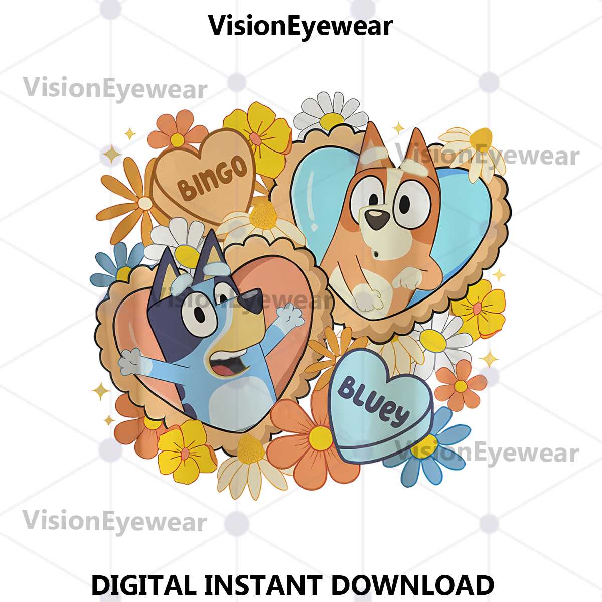 Bluey And Bingo Heart PNG, Bluey Mom, Bluey Birthday Party, | Inspire ...