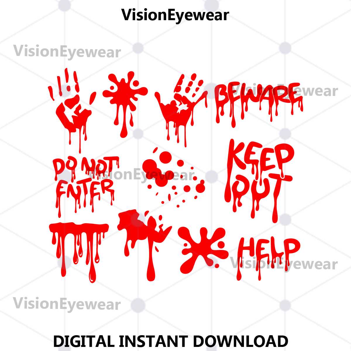 Blood Splatter SVG, Halloween SVG, Bloody Handprint Drips SV | Inspire ...
