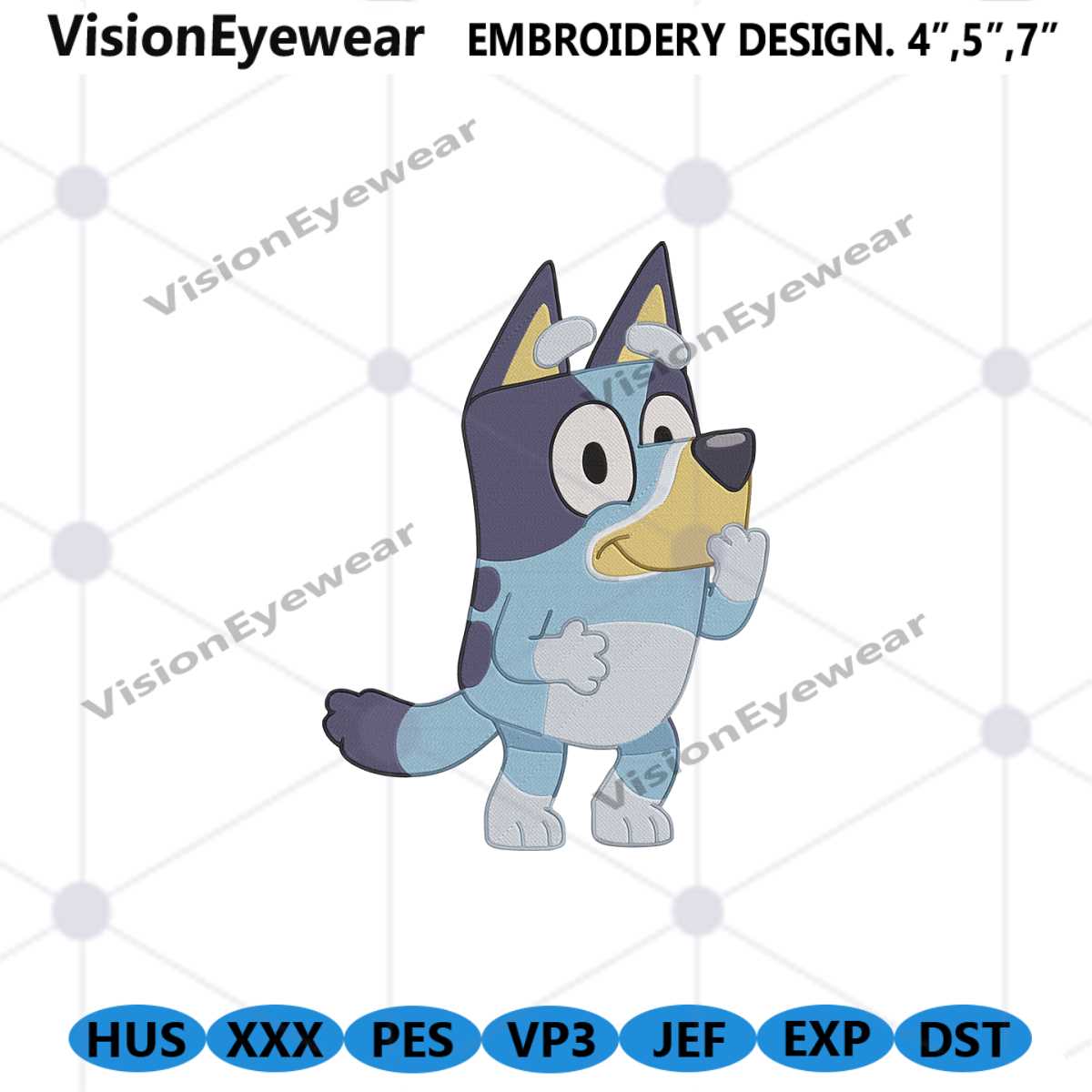 Smile Bluey Machine Embroidery, Bluey Character Embroidey Di - Inspire ...