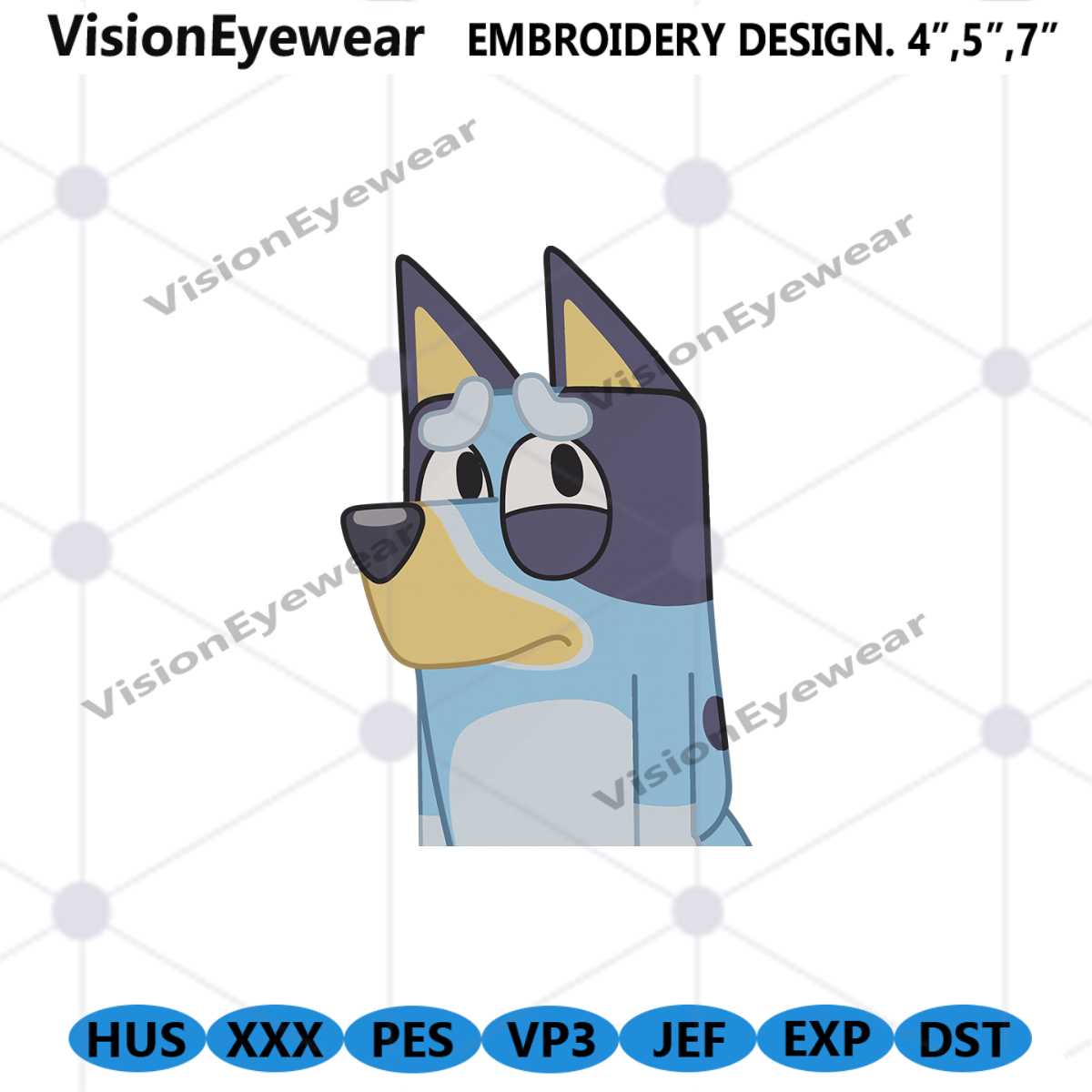 Sad Bluey Embroidery Digital File, Bluey Dogs Family File Em | Inspire ...