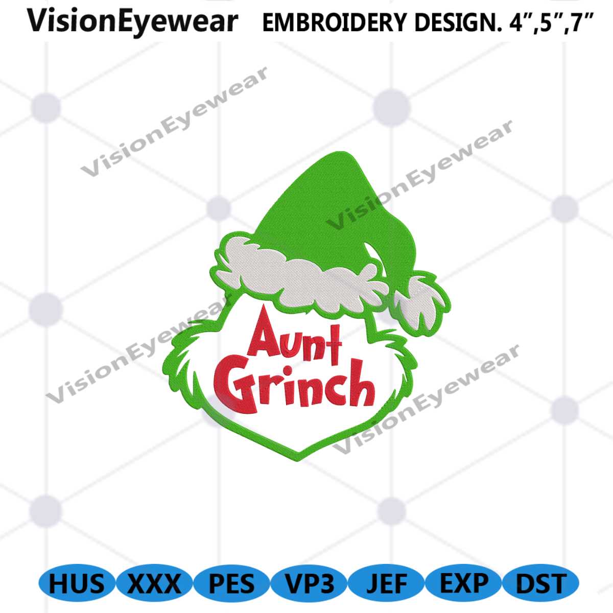 Aunt Grinch Embroidery Instant Digital, Grinch Christmas Emb | Inspire ...