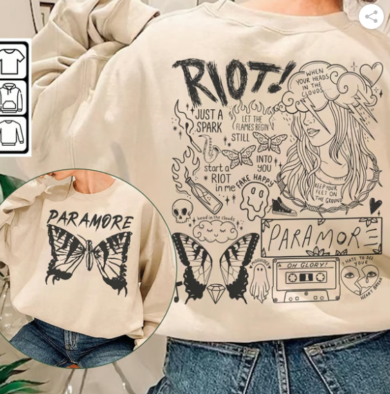 Paramore Doodle Art PNG, 2 Side Vintage Paramore Album Lyric | Inspire ...